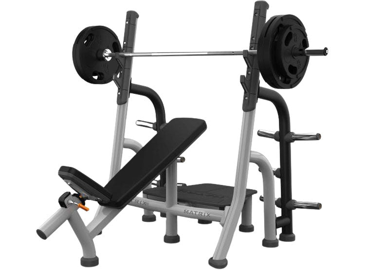 Used Matrix Olympic Incline Bench | Magnum Series & Spotter Platform
